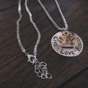 Tayzani | Jewelry | Silver Gold Animal Rescue Chain Pendant Necklace ...